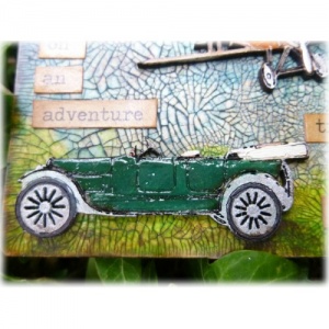 Wood Vintage Car Shape 2 for altered art and craft projects